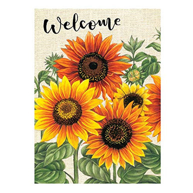 Wamika Welcome Sunflower Fall Autumn Maple Leaves Double Sided Burlap ...