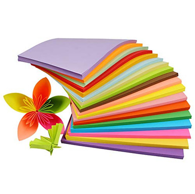100 Sheets A4 Size Square Colour Fold Paper Double Sided Folding Paper ...