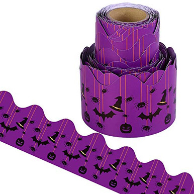 Elcoho Halloween Theme Bulletin Board Borders Classroom Scalloped ...