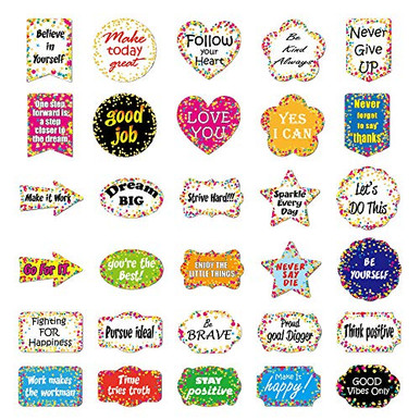 ATROPOS 120 Pieces Confetti Positive Sayings AccentsRemovable Confetti ...