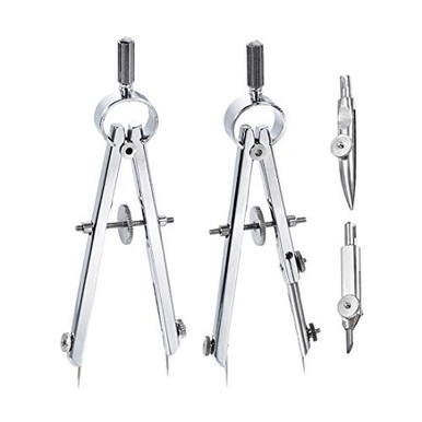 uxcell Spring Bow Compass Protractor Set with Lock for Drafting Drawing ...