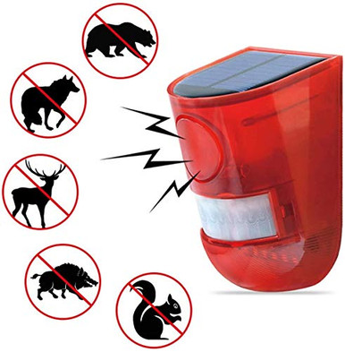 MUEQU Solar Predator Deterrent Light Alarm Lamp Waterproof Animal ...