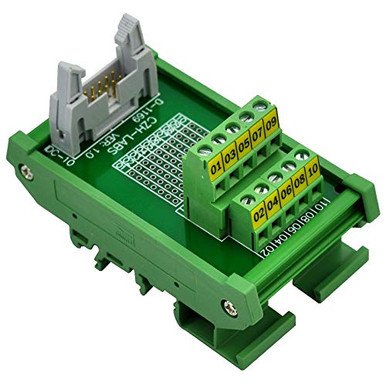 CZH LABS DIN Rail Mount IDC 10 Male Header Connector Breakout Board ...