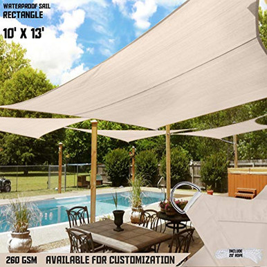 TANG Sun Shades Depot 10' x 13' Rectanlge Waterproof Knitted Shade Sail ...