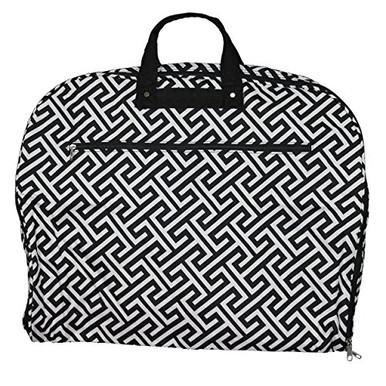 World Traveler 40-inch Hanging Garment Bag-Greek Key H Black White, One ...