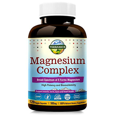 Terranics Magnesium Complex Broad Spectrum 500mg 120 Veggie Capsules ...