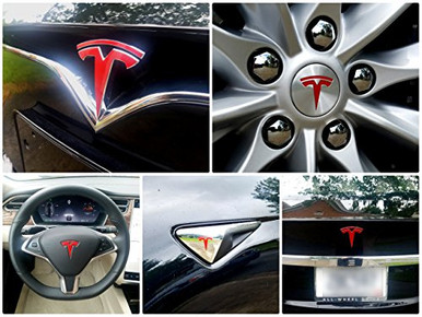 EV Wraps Tesla Model S New Fascia Logo Decal Bundle Gloss Red ...