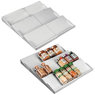 mDesign Adjustable Expandable Plastic Spice Rack Drawer Organizer for ...
