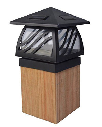 Moonrays 91196 Caswell Style Solar Powered LED Post Cap Light Black ...