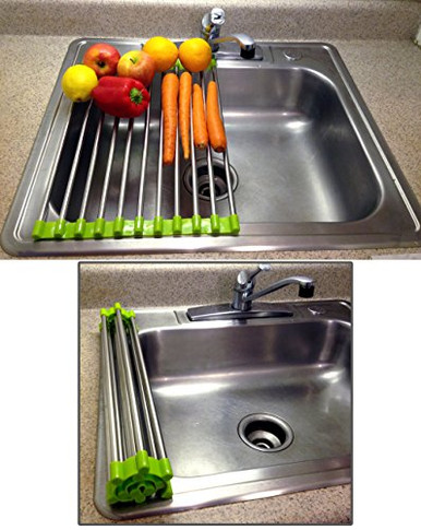 Folding Drain Rack Vegetable Rinsing Station Stainless Steel Washing ...