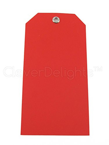 100 Pack CleverDelights Red Plastic Tags 475 x 2375 Tear Proof and ...