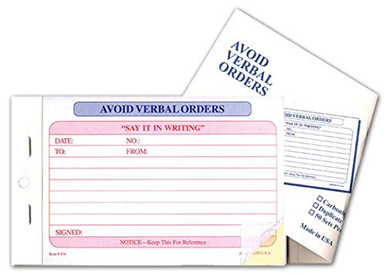 Avoid Verbal Orders Book 2 Part 50 per Pack - Warehousesoverstock