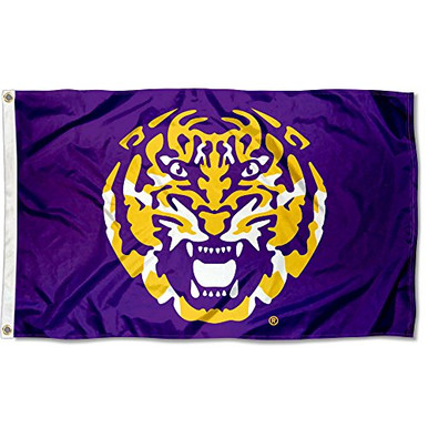 College Flags Banners Co Louisiana State LSU Tigers Tiger Head Flag ...