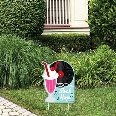 Big Dot of Happiness 50s Sock Hop Outdoor Lawn Sign 1950s Rock N Roll ...
