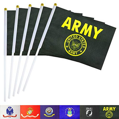 TSMD US Army Gold Crest Stick Flag 50 Pack Small Mini Handheld United ...