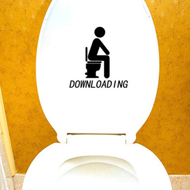 BIBITIME 15 cm x 24 cm Downloading Men Sitting on Toilet Wall Decals ...