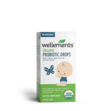 Wellements Organic Probiotic Drops, 0.25 Fl Oz, Baby Digestive and ...