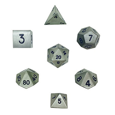 Set of 7 Atomic Metal Full Metal Polyhedral Dice by Norse Foundry RPG ...
