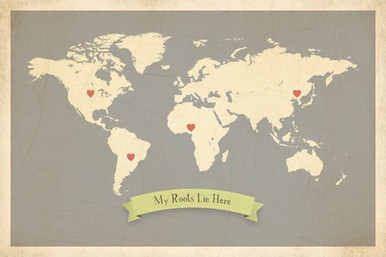 My Roots Personalized World Map 24x18 Print Kid s Wall Art World Map ...