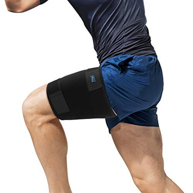 Upgraded Thigh Support Brace Adjustable Compression Sleeve Hamstring ...