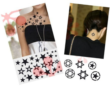 Supperb Temporary Tattoos Star Assortment Tattoos Variety Stars Set of ...