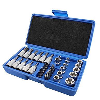 ABN Torx Set 34 Piece Torx Socket Set Triple Square Socket Set Torx Bit ...