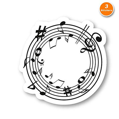 Musical Notes Sticker I Love Music Stickers 3 Pack Set of 25 3 and 4 ...