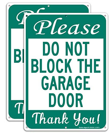 2 Pack Do Not Block Garage Door Signs No Parking Signs 14 x 10 Inches ...