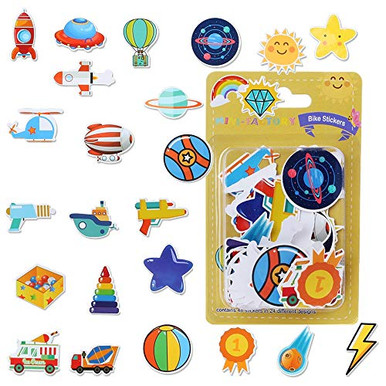MINI-FACTORY Kid's Bike Sticker Decals for Boys - Colorful Cute Bicycle ...