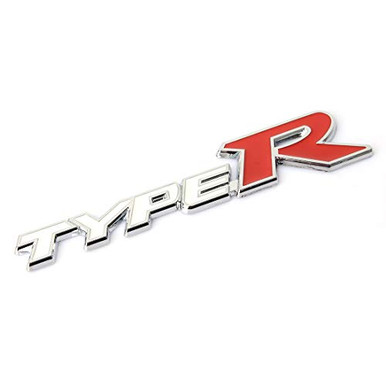 Type R Car Logo Emblem Decal Chrome Metal Premium 3D Racing Sport Badge ...