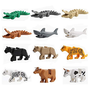 12PCS/Set City Animals Building Blocks Zoon Minifigures Figures Model ...