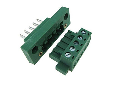 HQ 5 Pin 508mm Screw Terminal Block Plug Shrouded Flange Panel Mount ...