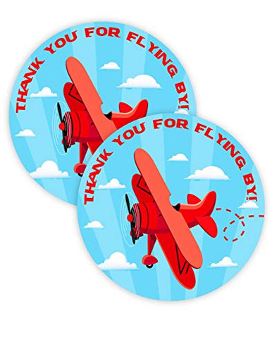 POP parties Red Airplane Party Favor Stickers - 40 Favor Bag Stickers ...