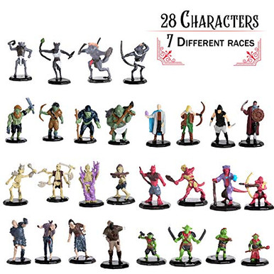 Painted DnD Miniatures- 28 Mini Figures - All Unique Designs - 1" Hex ...
