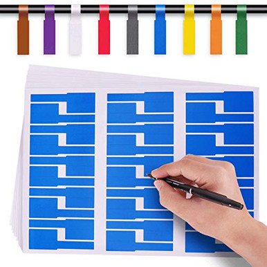 600PCS Blue Cable Labels with Mark Pen, Waterproof Cord Labels,Self ...