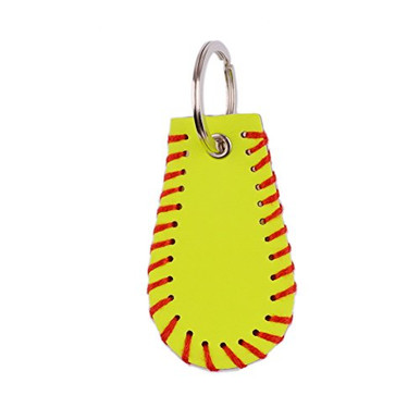 L N Rainbery Leather Sports Key Chain Softball Stitch Keychain ...