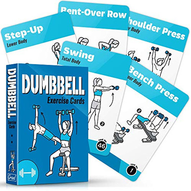 GRAND BASICS Dumbbell Workout Cards Deck Perfect Large Size Dumbbell ...