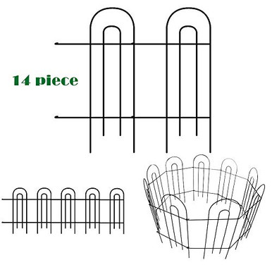 ERYTLLY Metal Garden Fence Lawn Yard Fence Temporary Movable Border ...