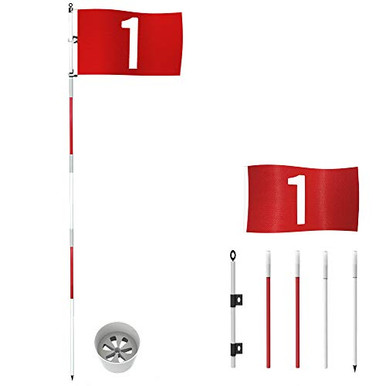 THIODOON Golf Flagstick 6ft Golf Flag and Cup for Yard Pro Detachable ...
