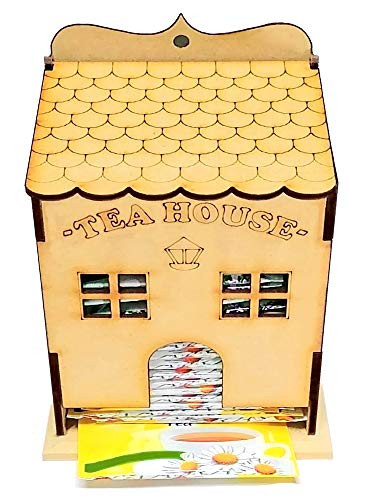 Tea Box Wooden Storage Engraved Wooden Tea Bag House Organizer Chest ...