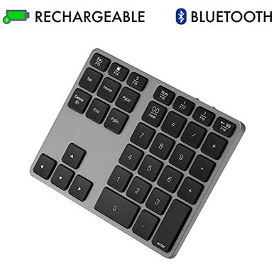 [Upgraded] Wireless Bluetooth Numeric Keypad, 35 - Keys Aluminum ...