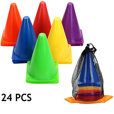 7 Inch Plastic Traffic Cones Sport Training Cone Sets-Indoor/Outdoor ...