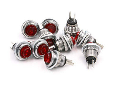 RuoFeng Red Metal Push Button Switch 2 Pin 8mm Panel Mount SPST ...