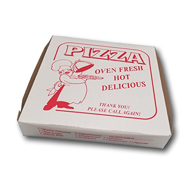 10" Length x 10" Width x 1.75" Depth Lock Corner Clay Coated Pizza Box ...