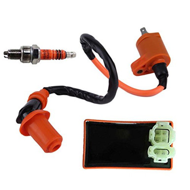 New High Performance Racing 6 Pins AC CDI Box + Ignition Coil + Spark ...