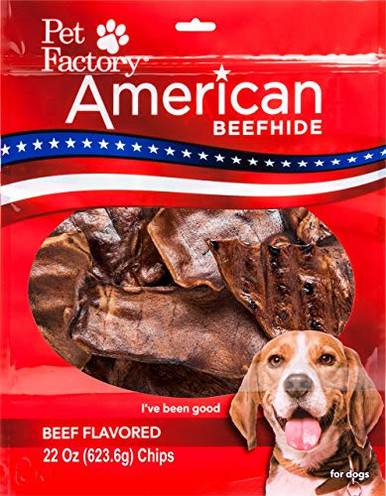 Pet Factory American Beefhide Chews 28362 Rawhide Beef Flavored Chips ...