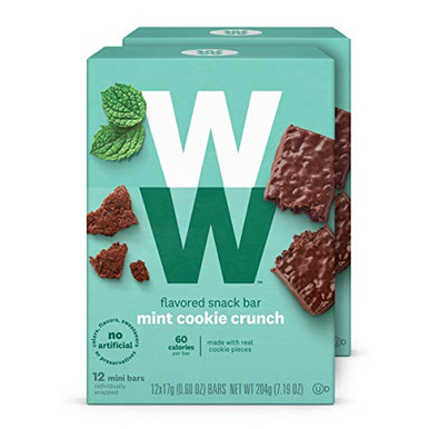 WW Mint Cookie Crunch Mini Bar - Snack Bar, 2 SmartPoints - 2 Boxes (24 ...