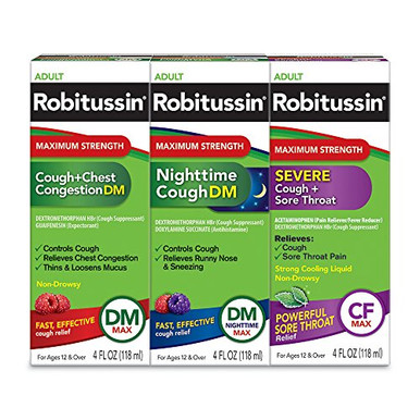 Robitussin Adult Maximum Strength Cough, Chest Congestion & Sore Throat ...