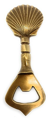 Madison Bay Company Antiqued Solid Brass Scallop Shell Bottle Opener, 4 ...