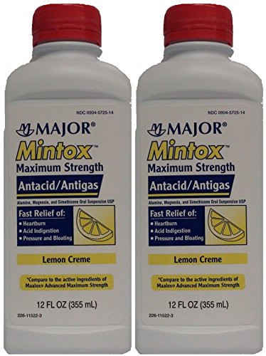 Mintox Maximum Strength Antacid AntiGas Liquid Generic for Maalox Max ...